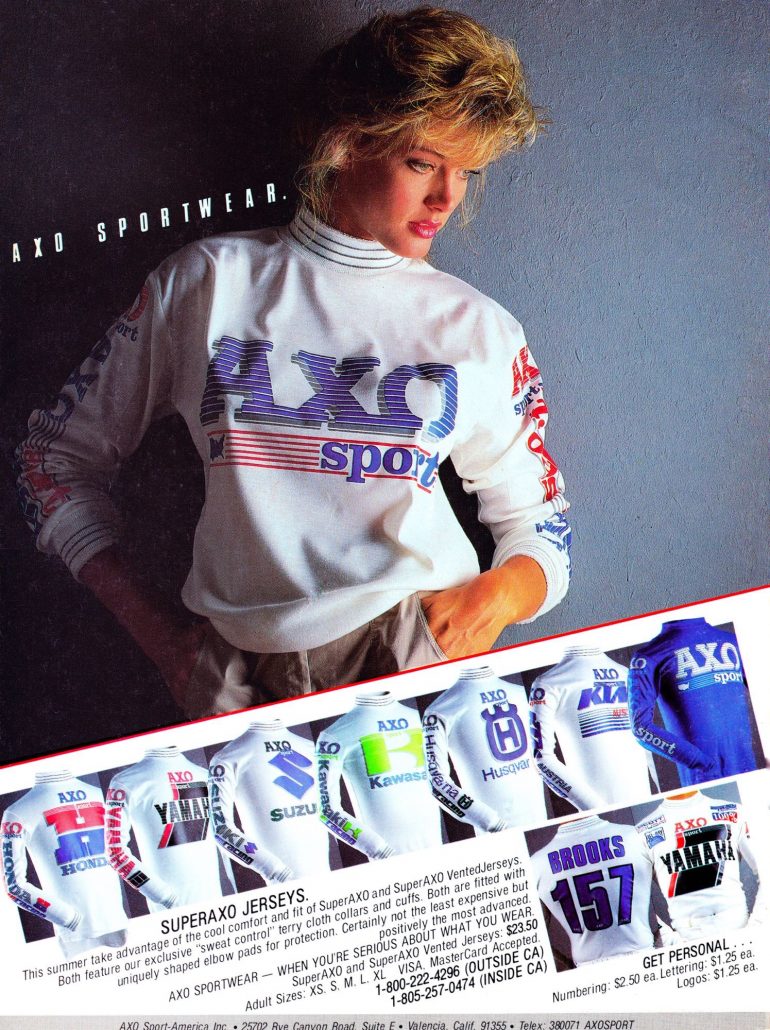 MOTO GEAR HISTORY PART VII: AXO SPORT THE EIGHTIES – PulpMX